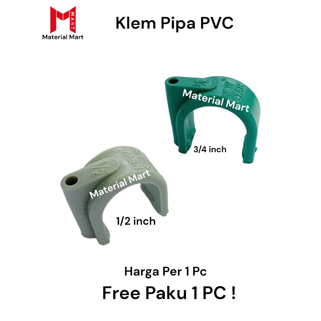 Jual Klem Pipa PVC 1/2 Inch | Klem Pipa 3/4 Inch | Pipe Clamp 1/2 ...