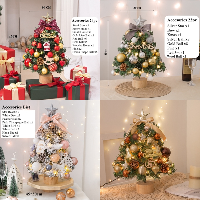 Jual [ORGM] 45cm 60cm | LENGKAP LED Pajangan Natal Dekorasi Pohon Natal ...