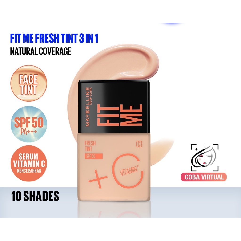 Jual Maybelline Fit Me Fresh Tint 3 IN 1 30ml – Foundation Tint with ...