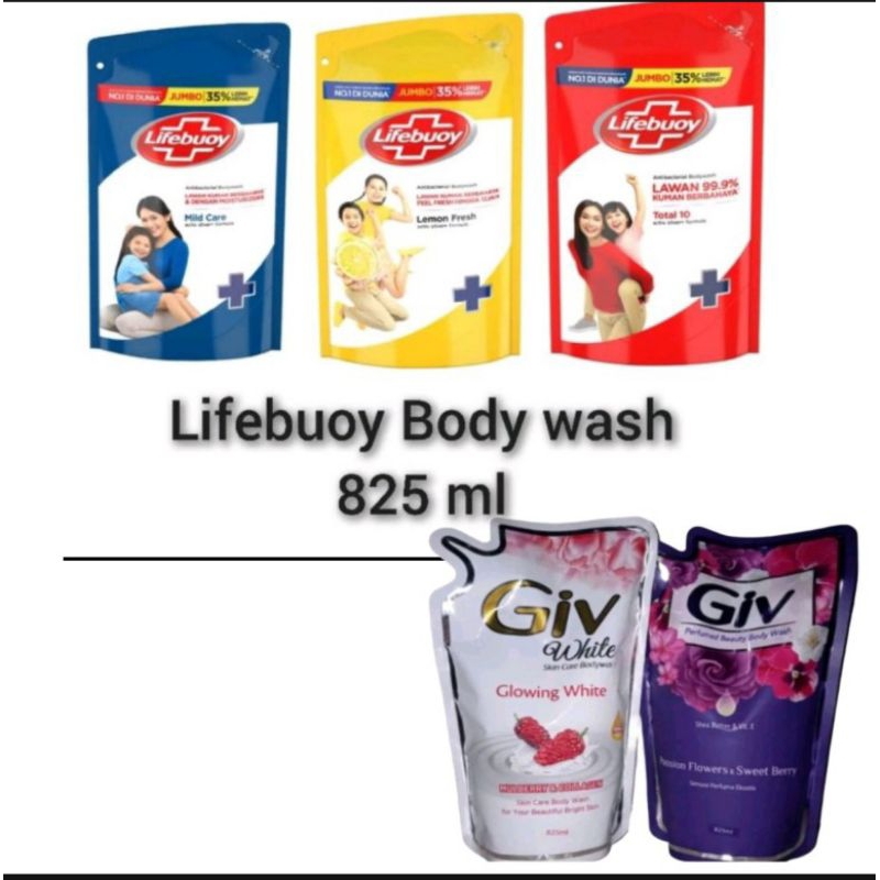 Jual Lifebuoy body wash sabun mandi sabun cair refill 825ml 825 ml / Lifebuoy total 10 / lemon ...
