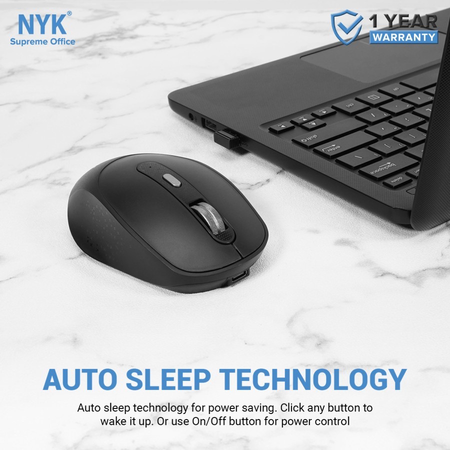 Jual Mouse nyk wireless 2.4ghz bluetooth 5.1 mode optical 1600dpi on ...