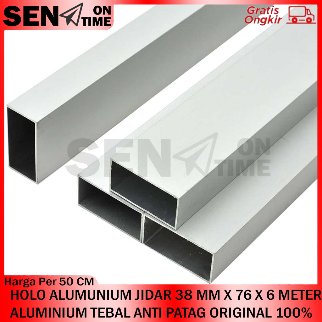 Jual Hollow Aluminium 38 mm x 76 x 6 meter u/ Jidar Alumunium Hollo ...