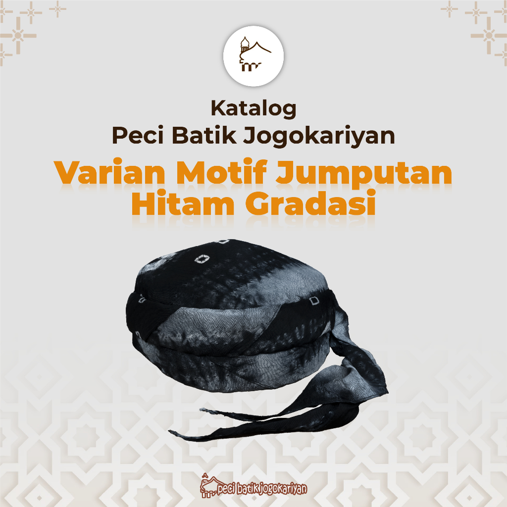 Jual Peci Batik Jogokariyan Motif Jumputan Hitam Gradasi | Shopee Indonesia