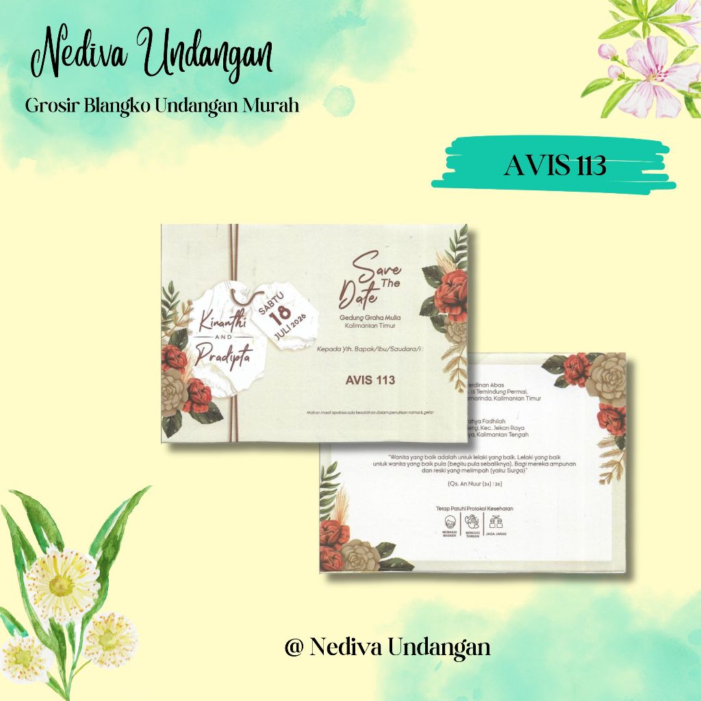 Jual (FREE ALBUM) Blangko Undangan Avis 113 Harga Murah + FREE LABEL ...