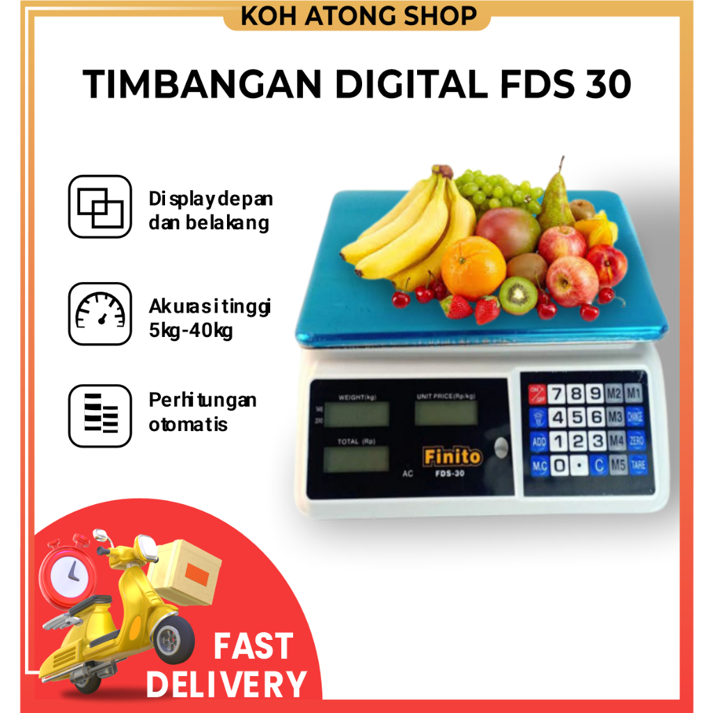 Jual Timbangan Digital FDS 30 kg/Timbangan Serbaguna Tampilan Ganda ...