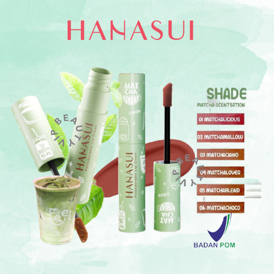 Jual HANASUI Mattedorable Lip Cream Matcha Latte Edition | Shopee Indonesia