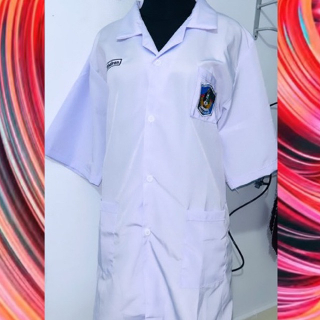 Jual (Baju+Bordir) BAJU LAB JAS LABORATORIUM LOGO+ NAMA | Shopee Indonesia