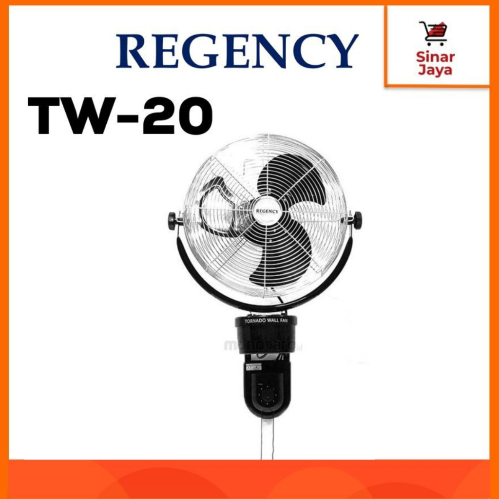 Jual REGENCY TW-20 Wall Fan / Kipas Angin Dinding Besi 20 Inci (Tornado ...