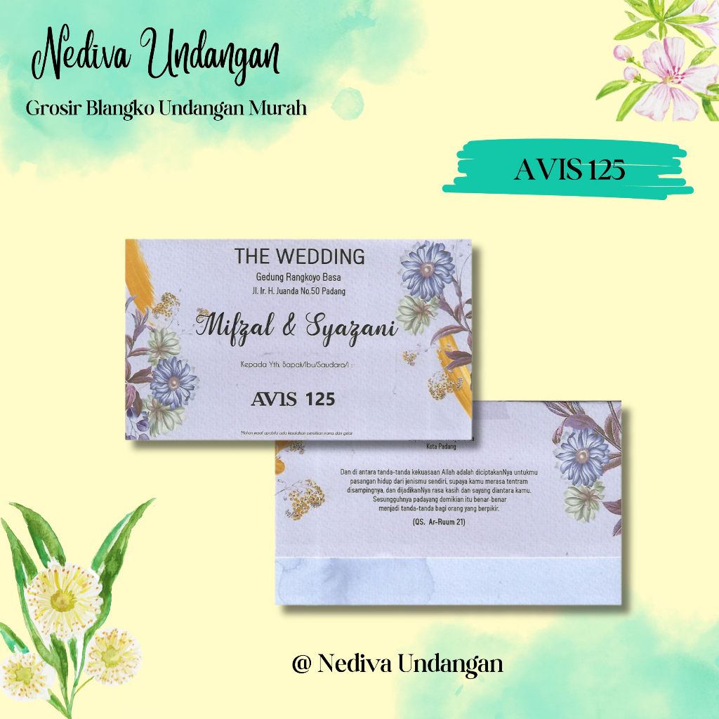 Jual (FREE ALBUM) Blangko Undangan Avis 125 Harga Murah + FREE LABEL ...