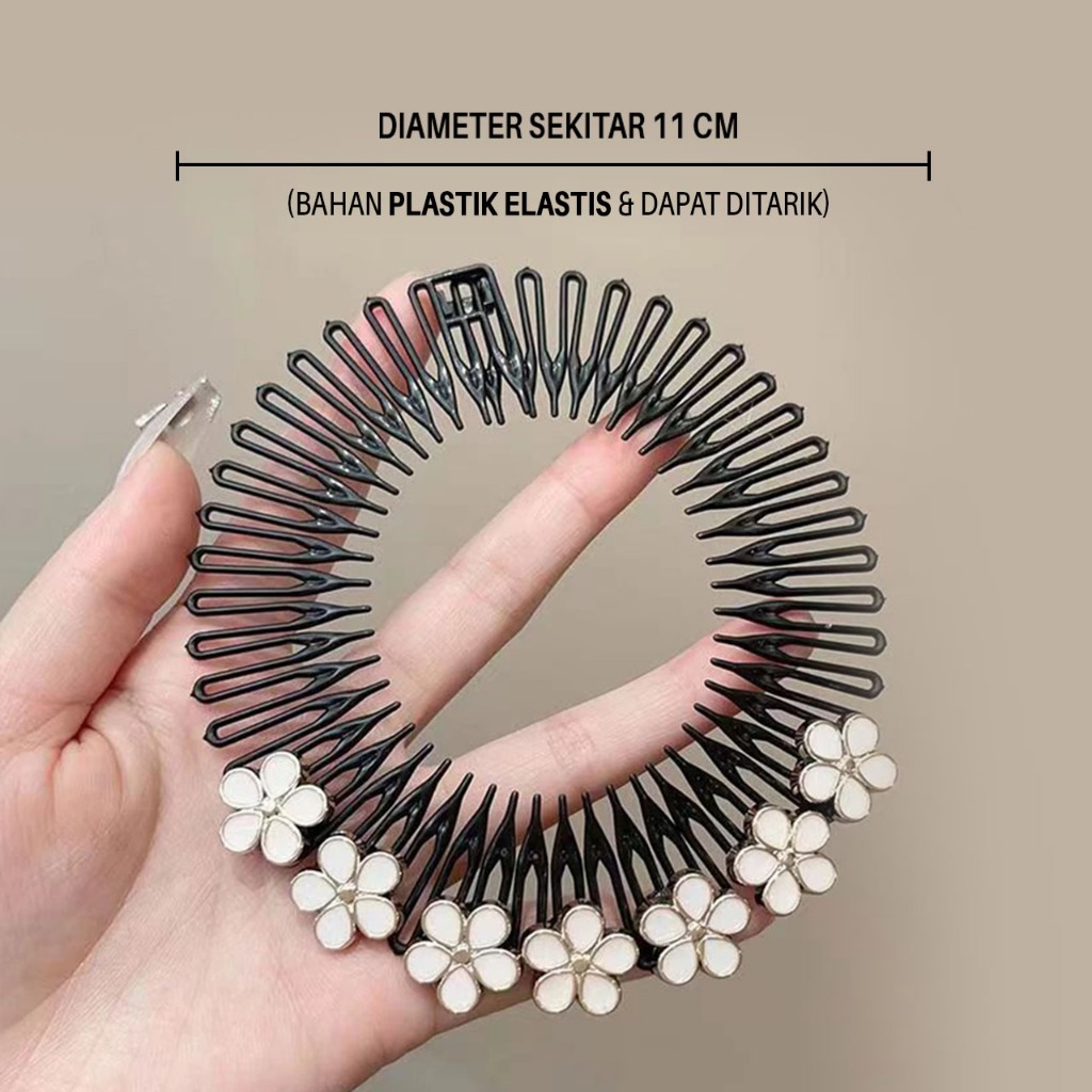 Jual Bando plastik sisir rambut jepit simple fleksibel elastis ...