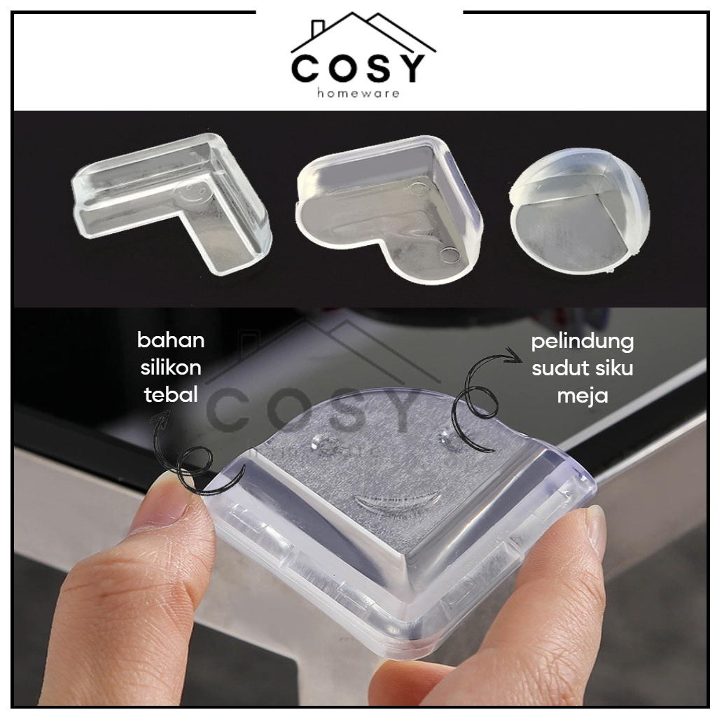 Jual COSY Pelindung Sudut Meja Transparan / Pengaman Siku Sudut Meja ...