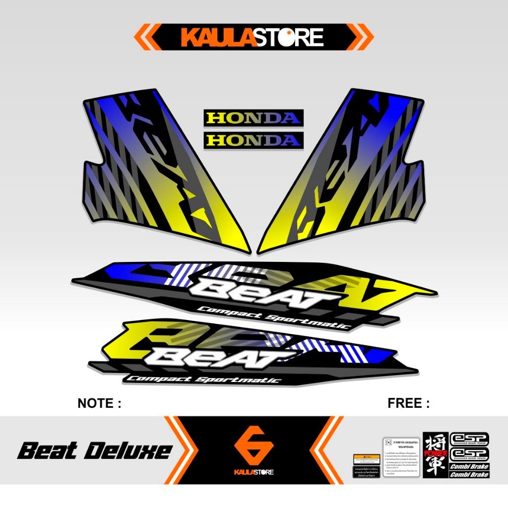 Jual STRIPING BEAT DELUXE MOTIF 3 / STICKER BEAT FI NEW 2022 / STIKER ...