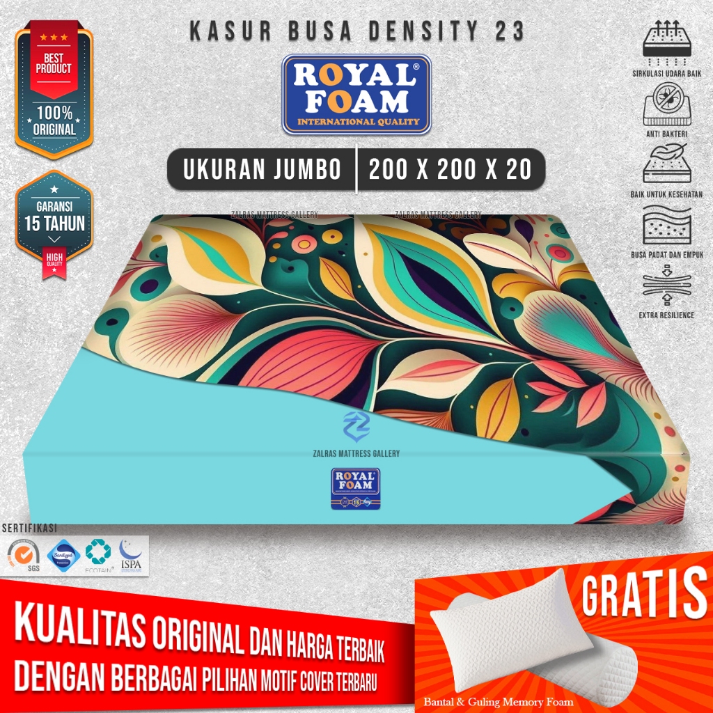 Jual [ 200x200x20 ] Kasur Busa Jumbo Original Royal Foam Density 23 ...
