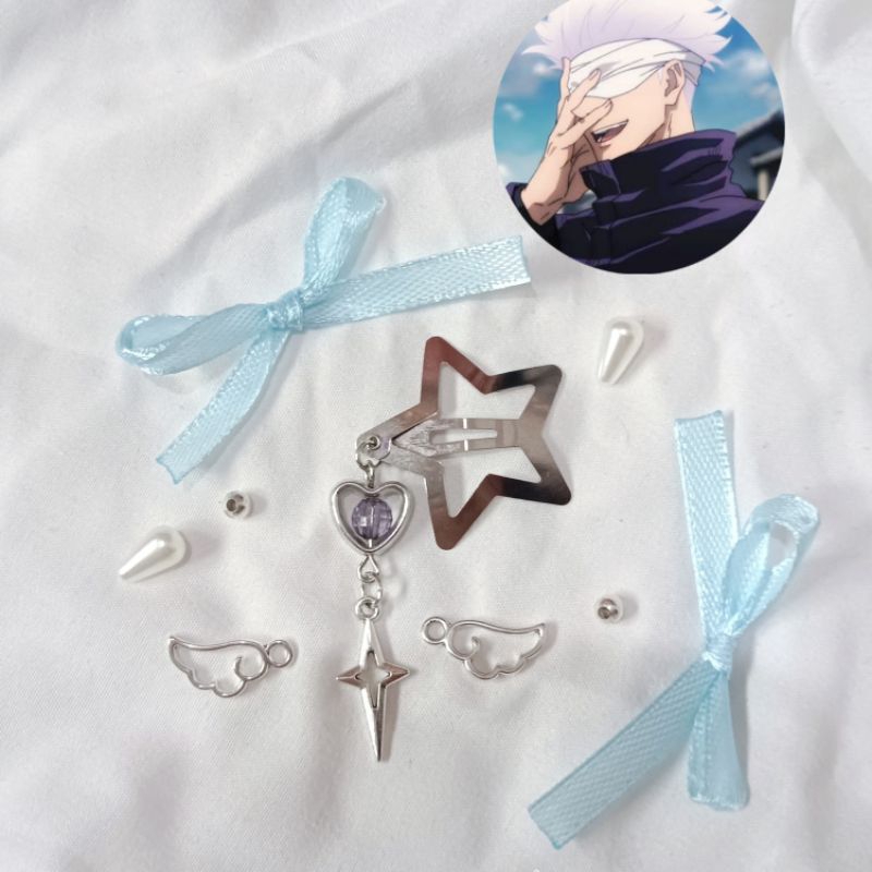 Jual gojo satoru themed hairclip/ jepit rambut tema gojo Satoru / jepit ...