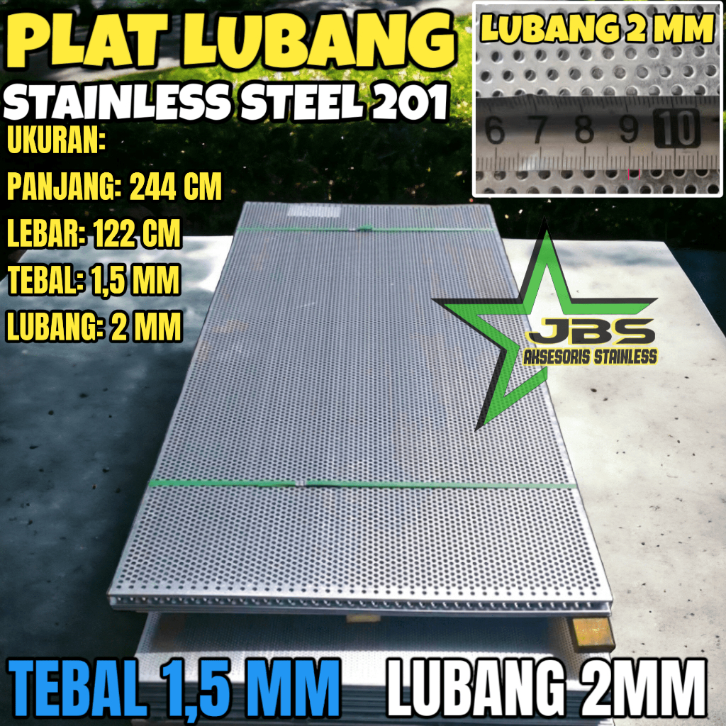 Jual PLAT LUBANG 201 - 122CMX244CM - (1.5 MM) - LUBANG 2MM STAINLESS ...
