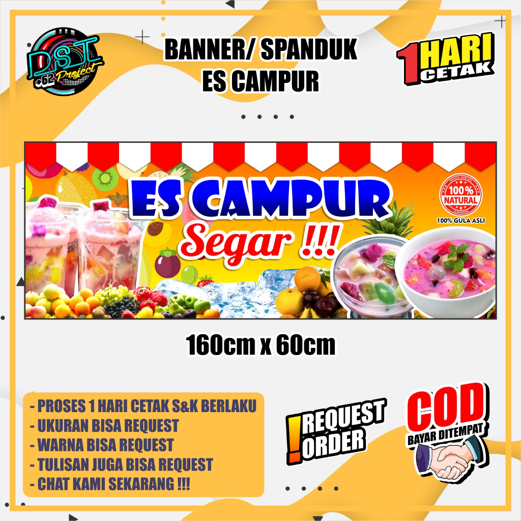 Jual BANNER / SPANDUK ES CAMPUR 160 x 60 | Shopee Indonesia