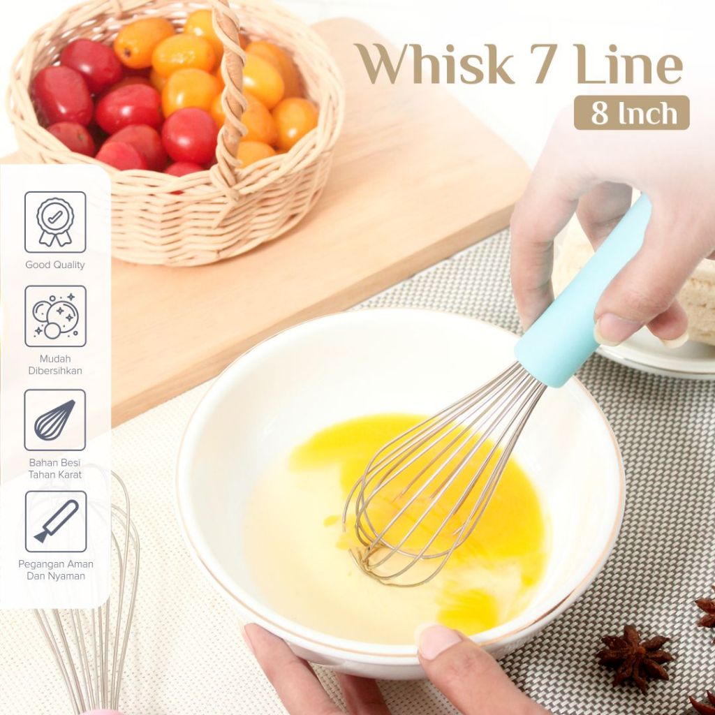 Jual CaTalina Kocokan Telur Adonan Whisk 7 Line 8 10 12 Inch | Shopee ...