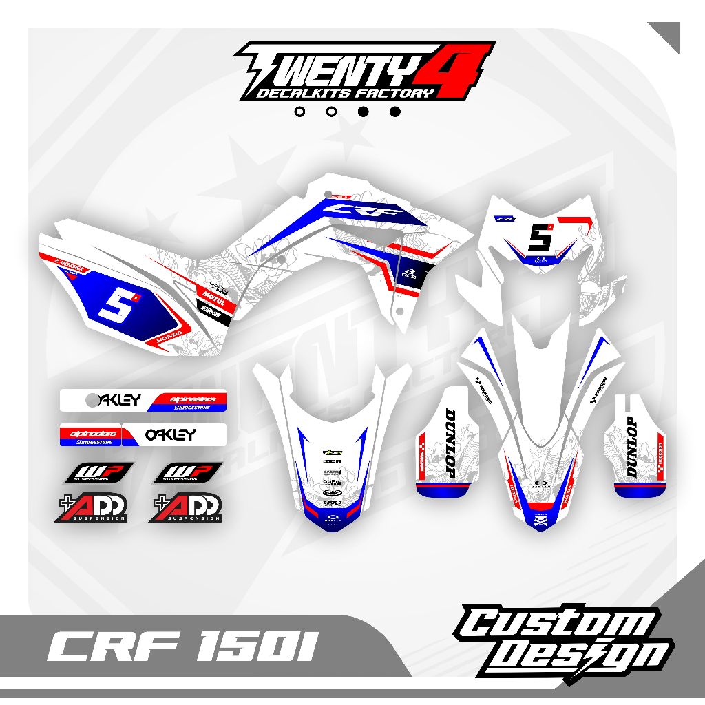 Jual Decal Stiker Crf 150l Putih List Biru - Decal Custom Design ...