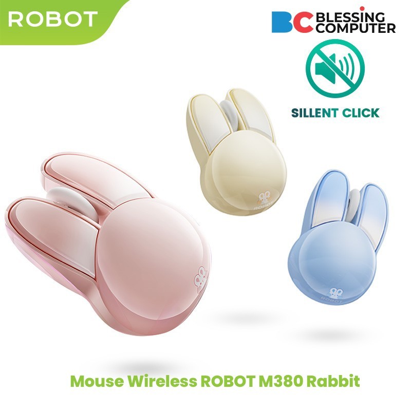 Jual Mouse Wireless ROBOT M380 Rabbit Pink | Shopee Indonesia