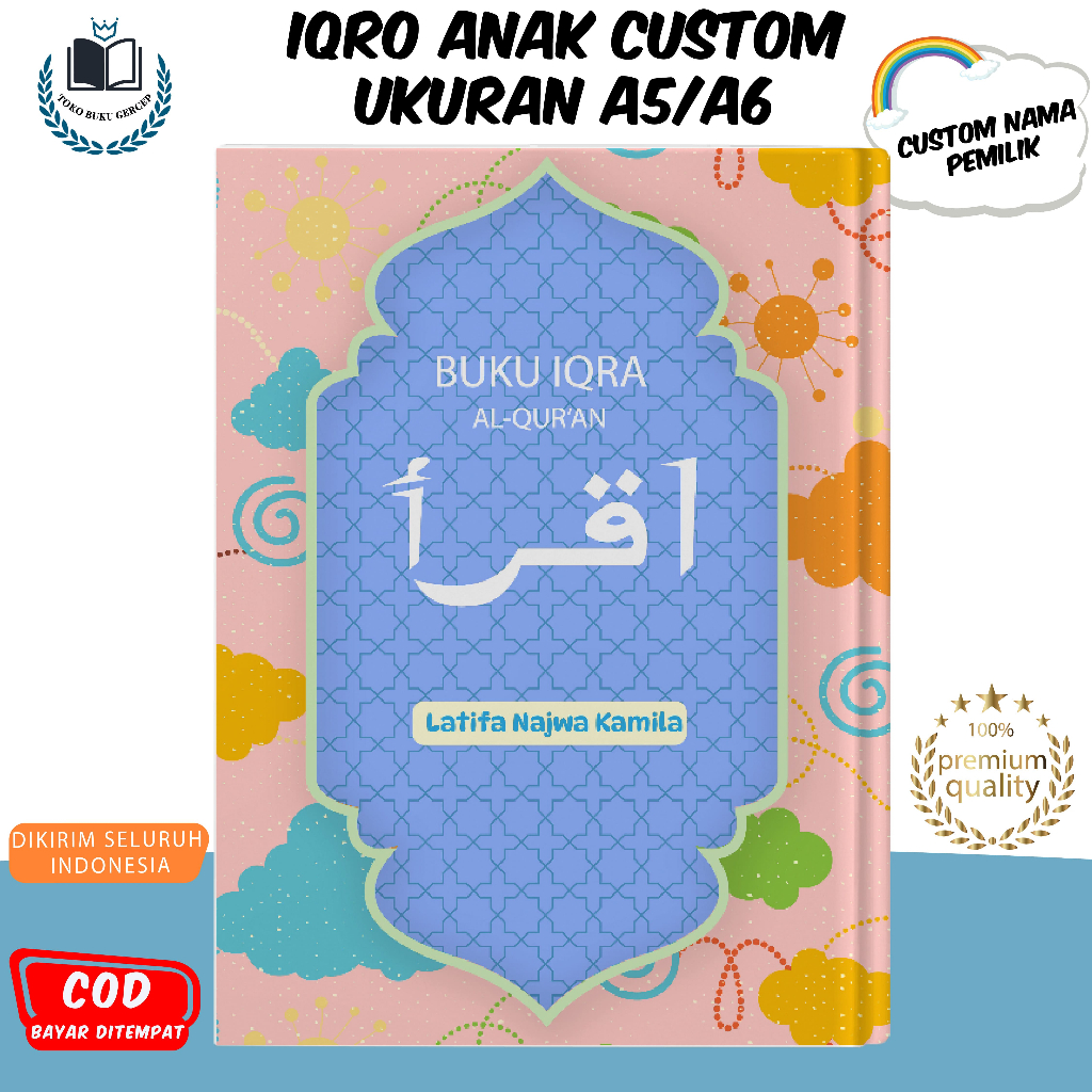 Jual IQRO Anak Custom Foto & Nama | GI-06 | IQRO Junior BW Soft Cover ...