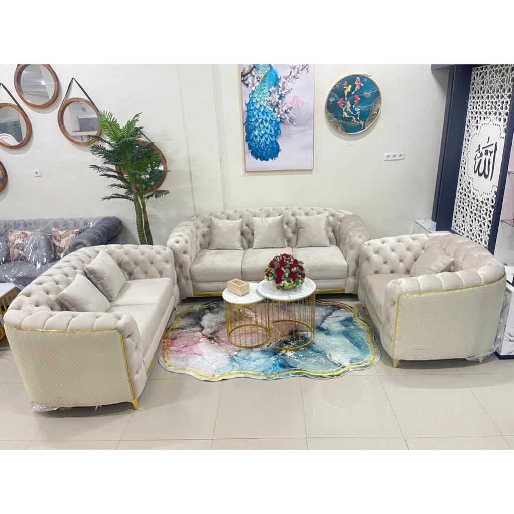 Jual SOFA SET TAMU PREMIUM SET MEJA BESI HPL | Shopee Indonesia