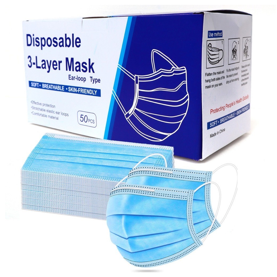 Jual MASKER EARLOOP 3PLY 50PCS 3 PLY ISI 50 PCS BIRU ZKBESTA TEBAL ...