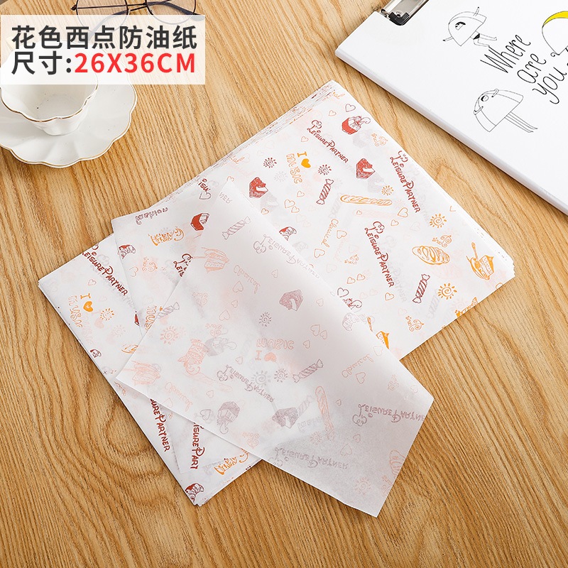 Jual Wax paper 28x38cm 50lembar / kertas roti motif / baking paper ...