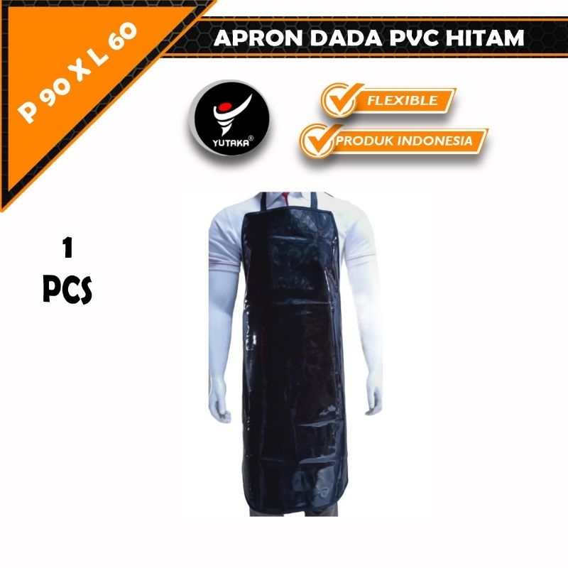 Jual APRON CELEMEK PVC WATERPROOF UKURAN 90 x 60 CM WARNA HITAM YUTAKA ...