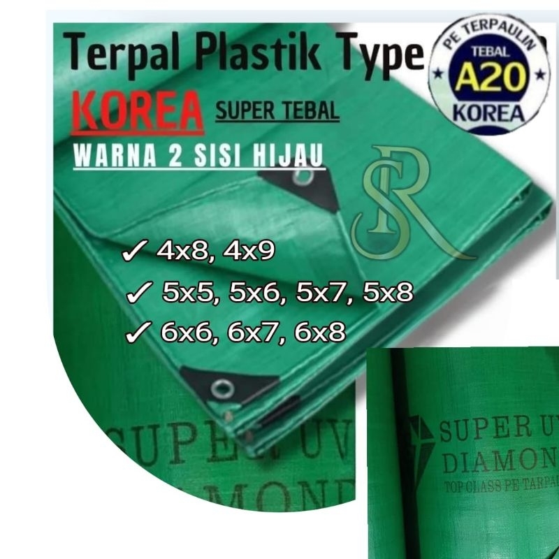 Jual Terpal A20 DIAMONDS Warna Hijau tersedia ukuran 4x8,4x9,5x5,5x6 ...