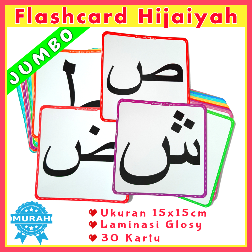 Jual Flashcard JUMBO HIJAIYAH Ukuran Besar, Kartu Pintar Belajar huruf ...