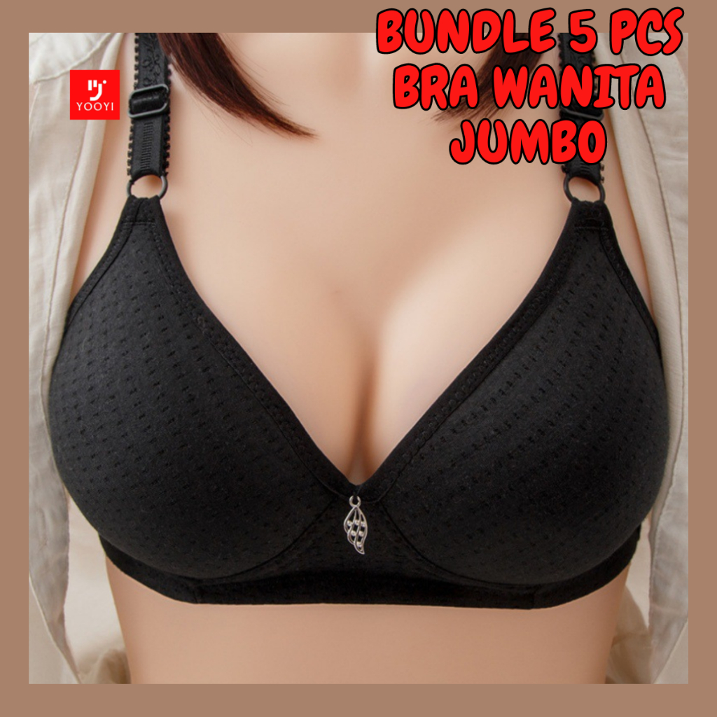 Jual Isi 5 Pcs ! Paket Hemat ! Bh Big Size Perempuan Tanpa Kawat Bra Wanita Import Jumbo 36-46 ...