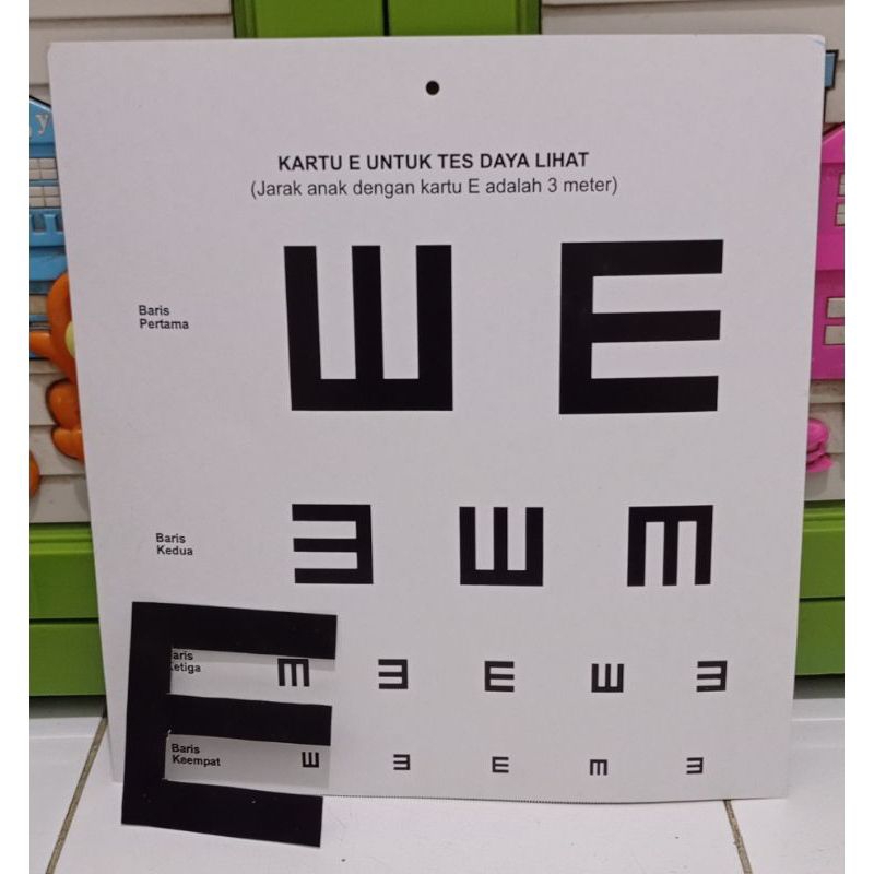 Jual Alat Tes Mata Snellen Chart / Kartu E Tes Daya Lihat + Huruf E ...
