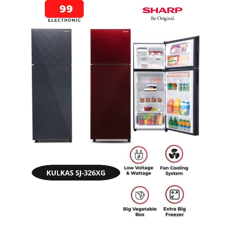 Jual KULKAS 2 PINTU SHARP SJ-326XG | Shopee Indonesia