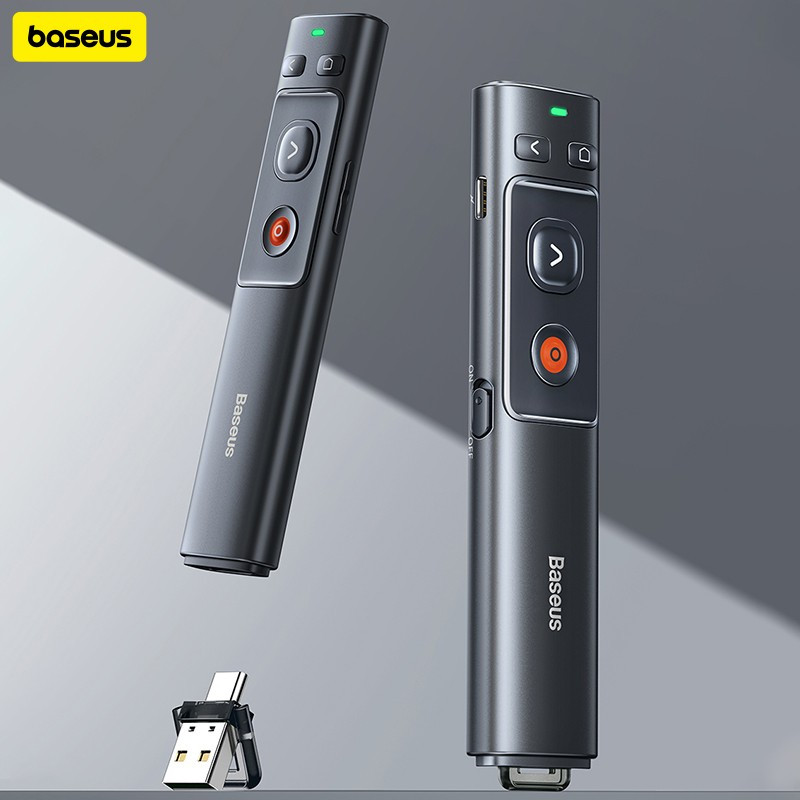 Jual Baseus Orange Dot Wireless Presenter Green Laser Charging ...