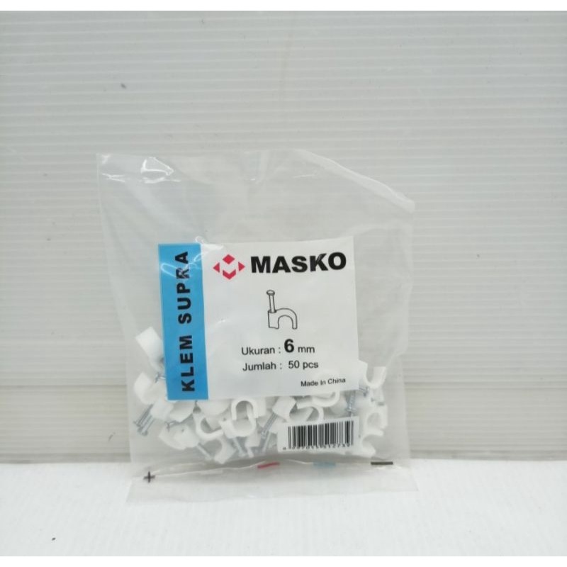 Jual MASKO KLEM KABEL NO 6MM isi 50pcs | Clip Cable Paku Beton 6 mm isi ...