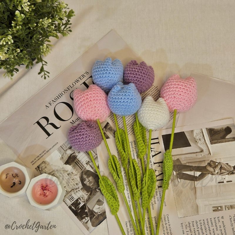 Jual BUNGA TULIP RAJUT Bunga Crochet Tulip Bunga Crochet Tulip ...