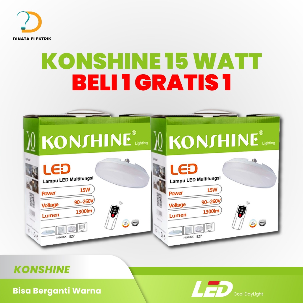 Jual PROMO...!!! Beli 1 GRATIS 1 Lampu Pintar 3in1 Konshine 15W 20W ...
