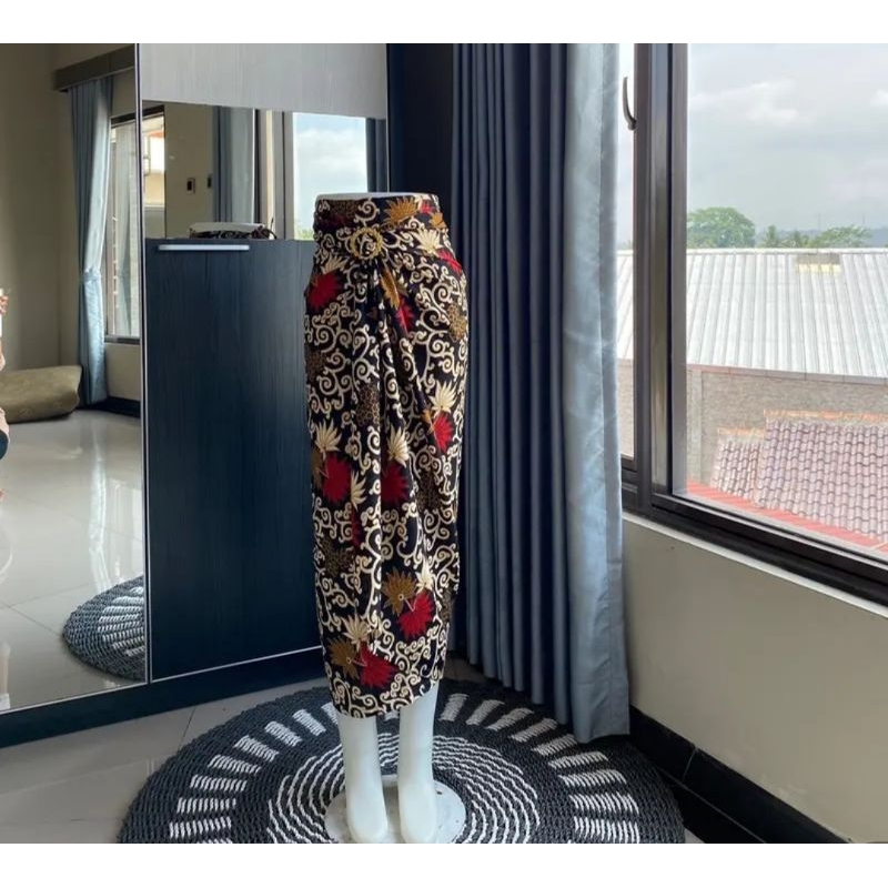 Jual Rok lilit motif batik//Rok lilit wrap skirt batik//rok batik tali ...