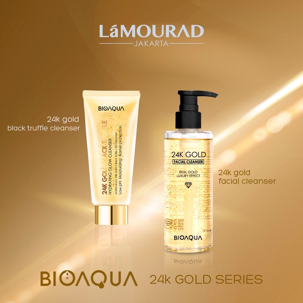 Jual BIOAQUA Face Wash 24K Gold Facial Cleanser Pembersih Wajah 200ml ...