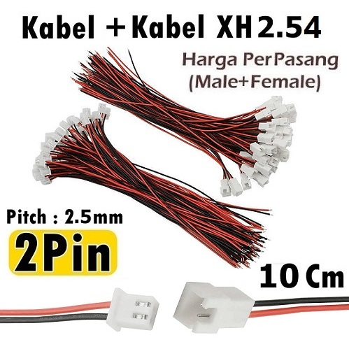 Jual Kabel Mini JST XH 2.54mm 2 Pin 2 Jalur XH2.54 2.54 Male Female Cable Micro Connector Plug ...