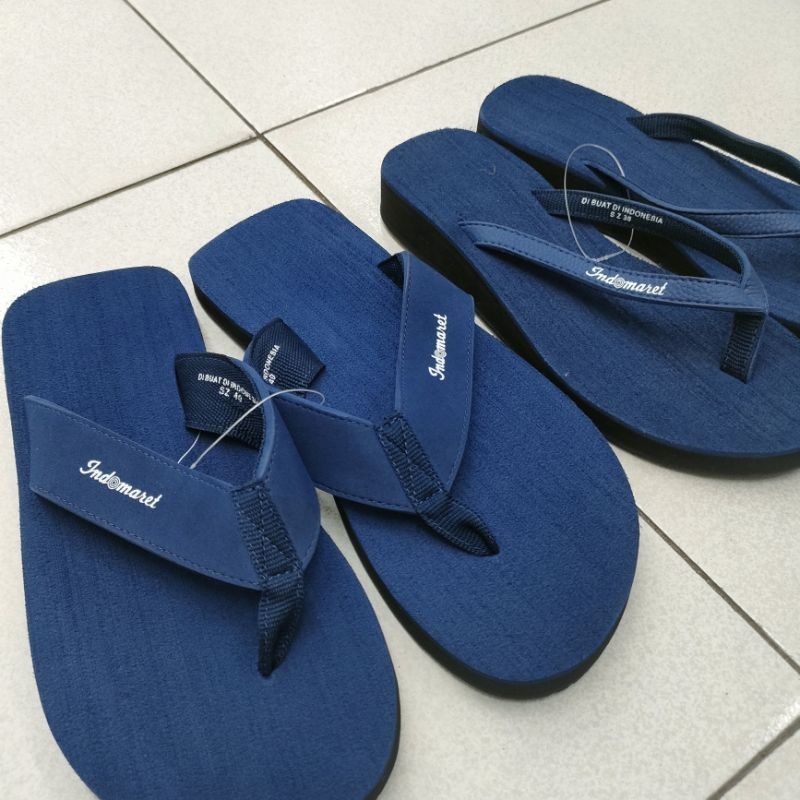 Jual Sendal Couple Indomaret Limited Edition sendal warna navy cewek ...
