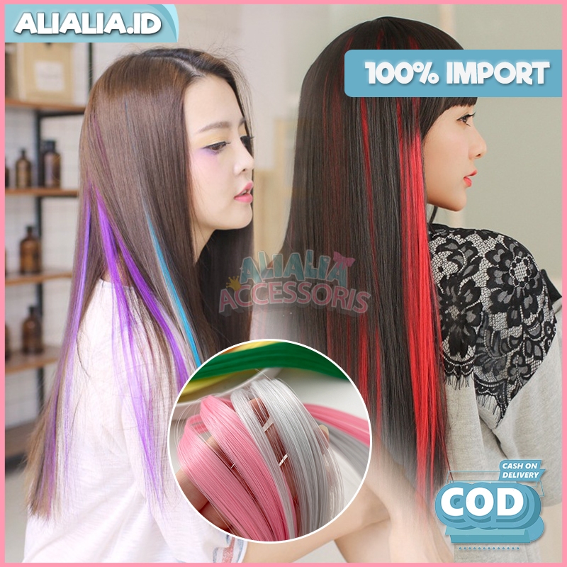 Jual Hair Clip Color Rambut Palsu Hair Extension Wig Rambut Highlight ...