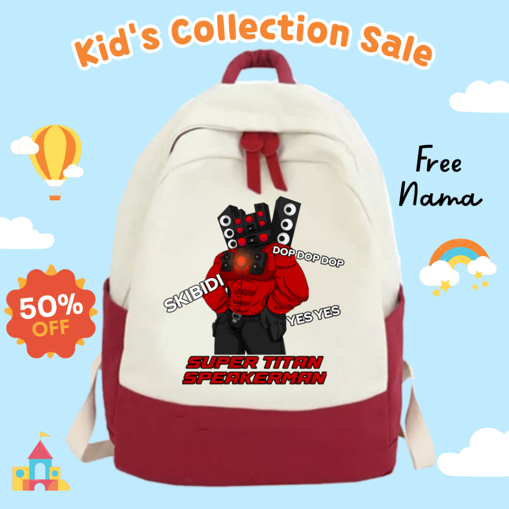 Jual TAS RANSEL BACKPACK SEKOLAH ANAK SKIBIDI TITAN SPEAKERMAN FREE ...