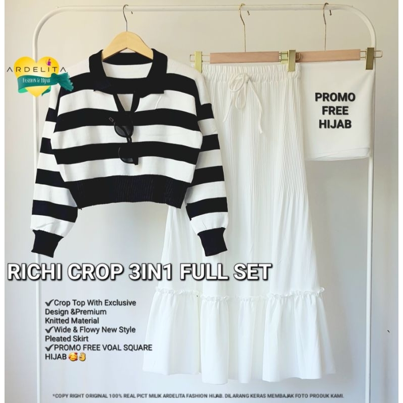 Jual RICHI 3IN1 FULL SET PROMO FREE JILBAB SETROK PREMIUM HIGH QUALITY TEBAL KOREAN STYLE ...