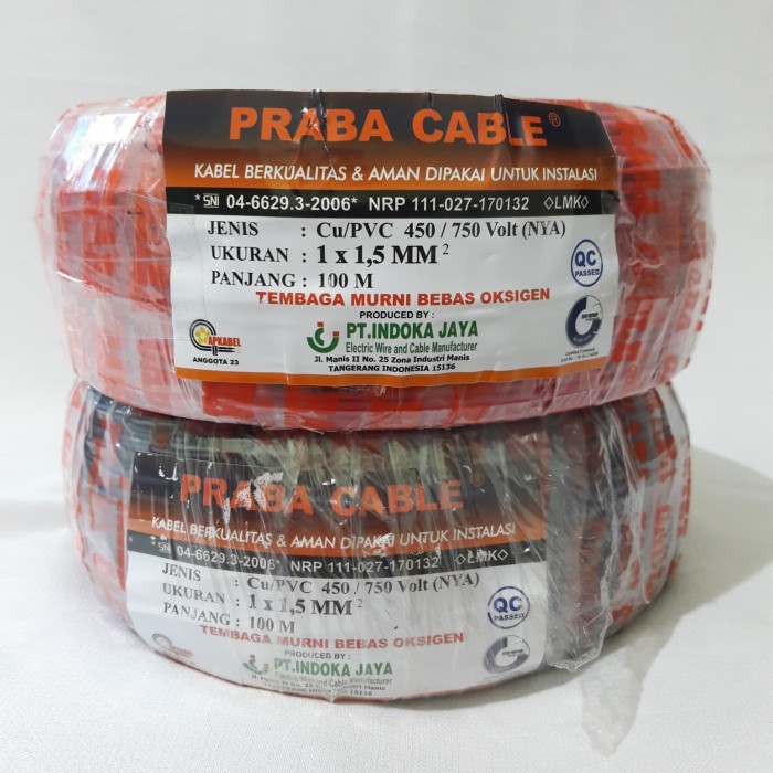 Jual Kabel Listrik NYA Praba 1 x 2,5mm Tunggal 100 Meter | Shopee Indonesia