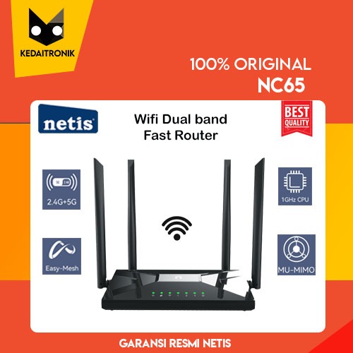 Jual Router Netis NC65 AC1200 Wireless Dual Band Gigabit 4 Antena 5DBI ...