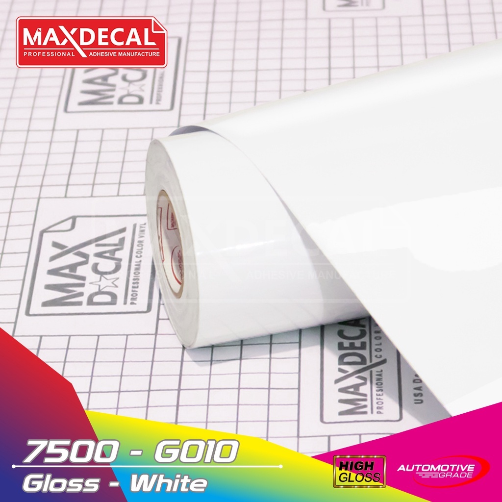 Jual Stiker Sticker Rol MAXDECAL White Glossy 7500-G010 Stiker Metelic ...