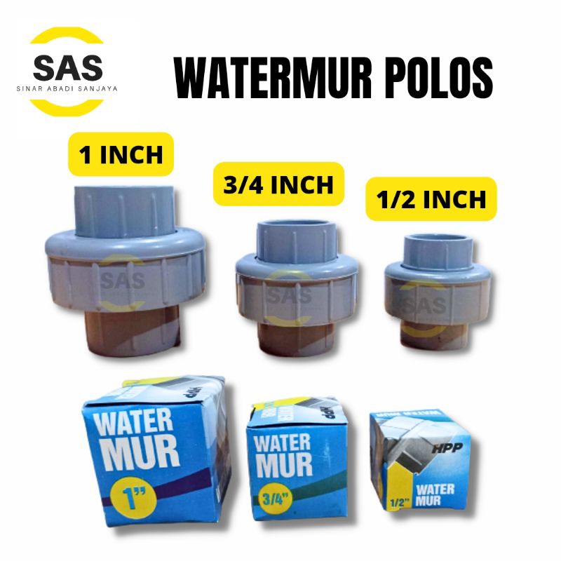 Jual [SAS] Watermur Watermoor Polos & Drat Luar Pvc 1-1/2-3/4 Inch Water HPP | Shopee Indonesia