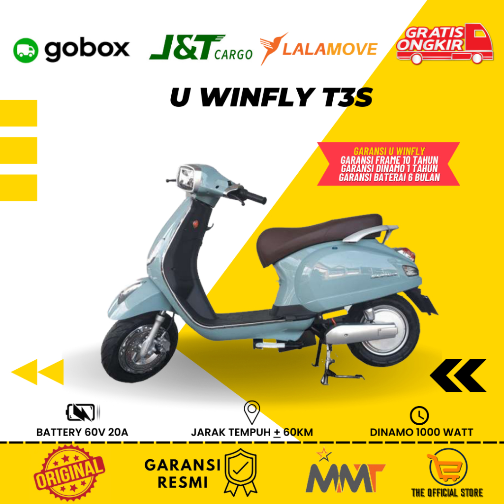 Jual VESPA MATIC MOTOR LISTRIK UWINFLY T3S GARANSI RESMI | Shopee Indonesia