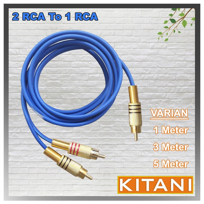 Jual Kabel Audio Kabel RCA Subwoofer 1 RCA To 2 RCA Gold - KITANI 50 CM ...